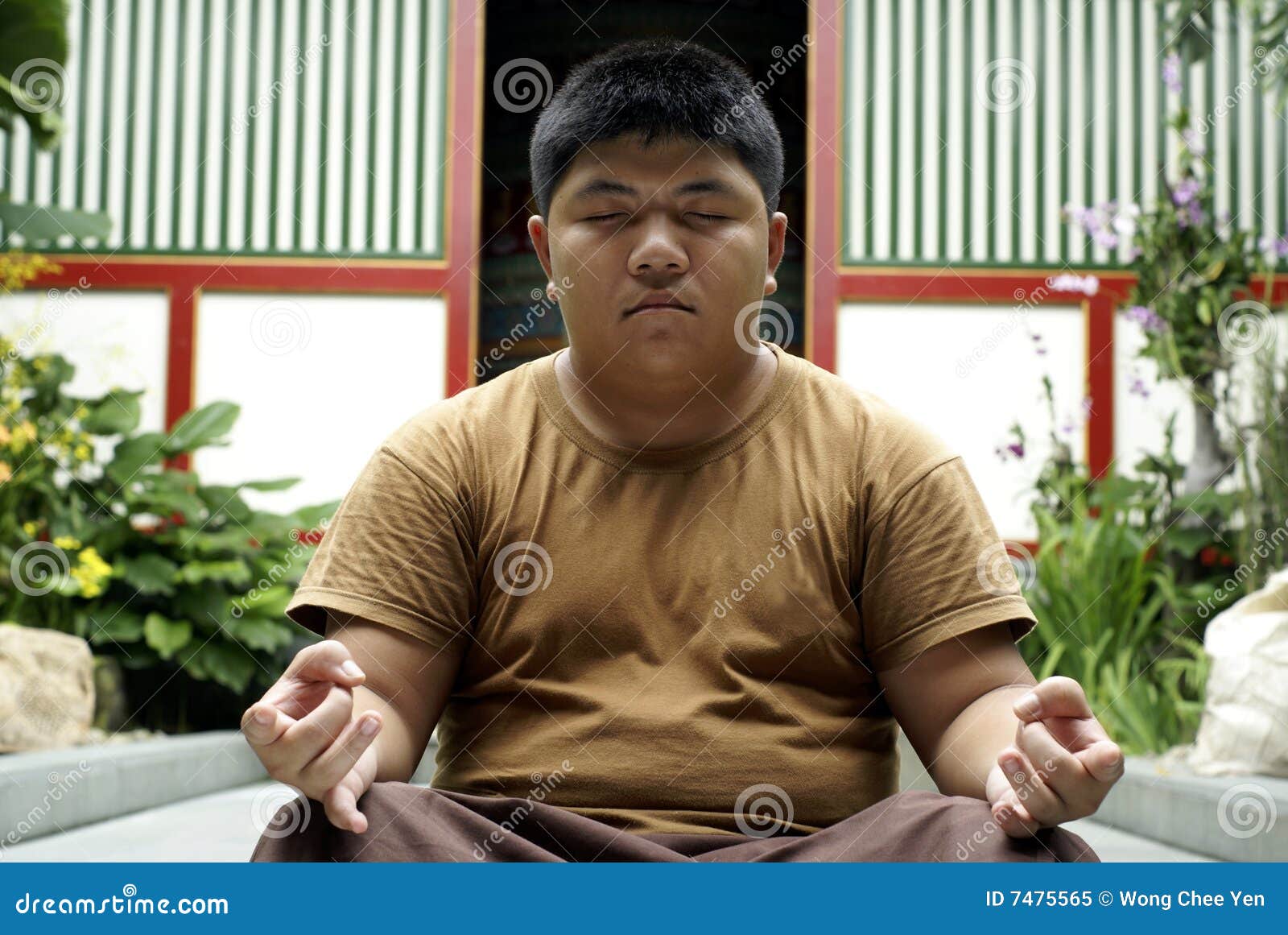 Asian man in meditation stock image. Image of pray, peace - 7475565