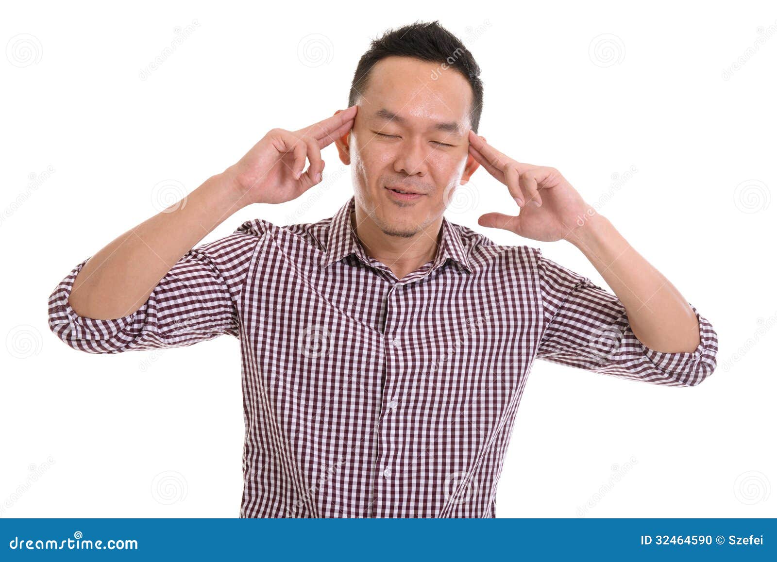 Asian Man with Pensive Expression Stock Photo - Image of business ...