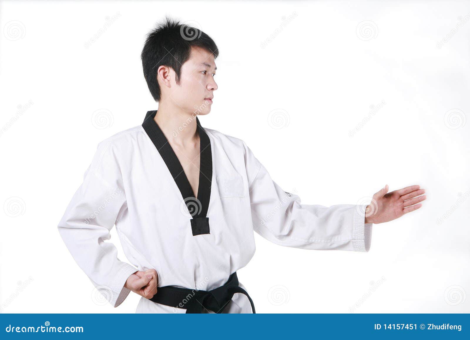Asian Man Playing Taekwondo Stock Image - Image of body, male: 14157451