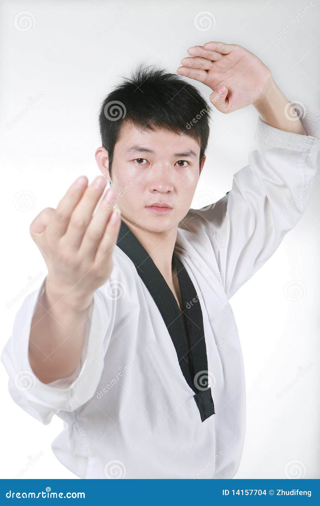 Asian Man Playing Taekwondo Stock Photo - Image of health, defense ...