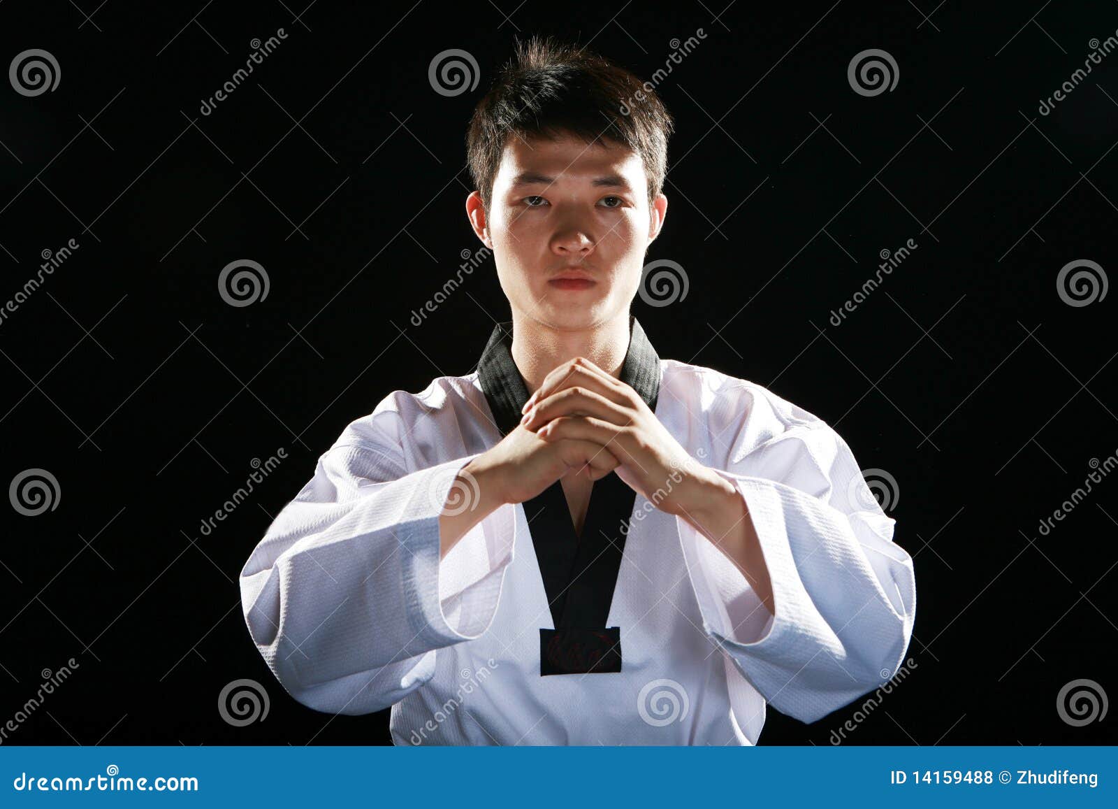 Asian Man is Playing with Taekwondo Stock Photo - Image of costume ...