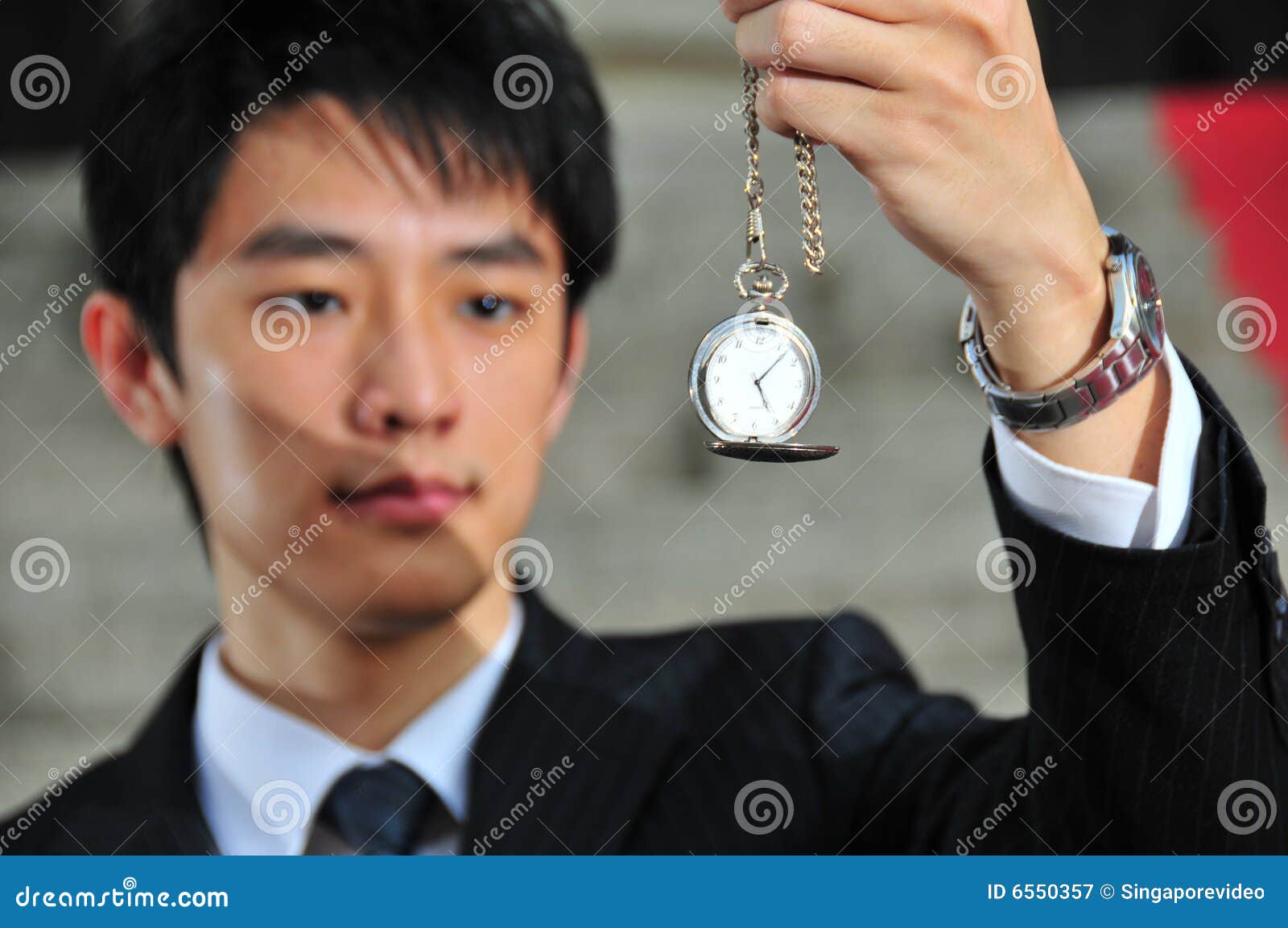 Asian Man with Pocket Watch 2 Stock Image - Image of asian, suit: 6550357