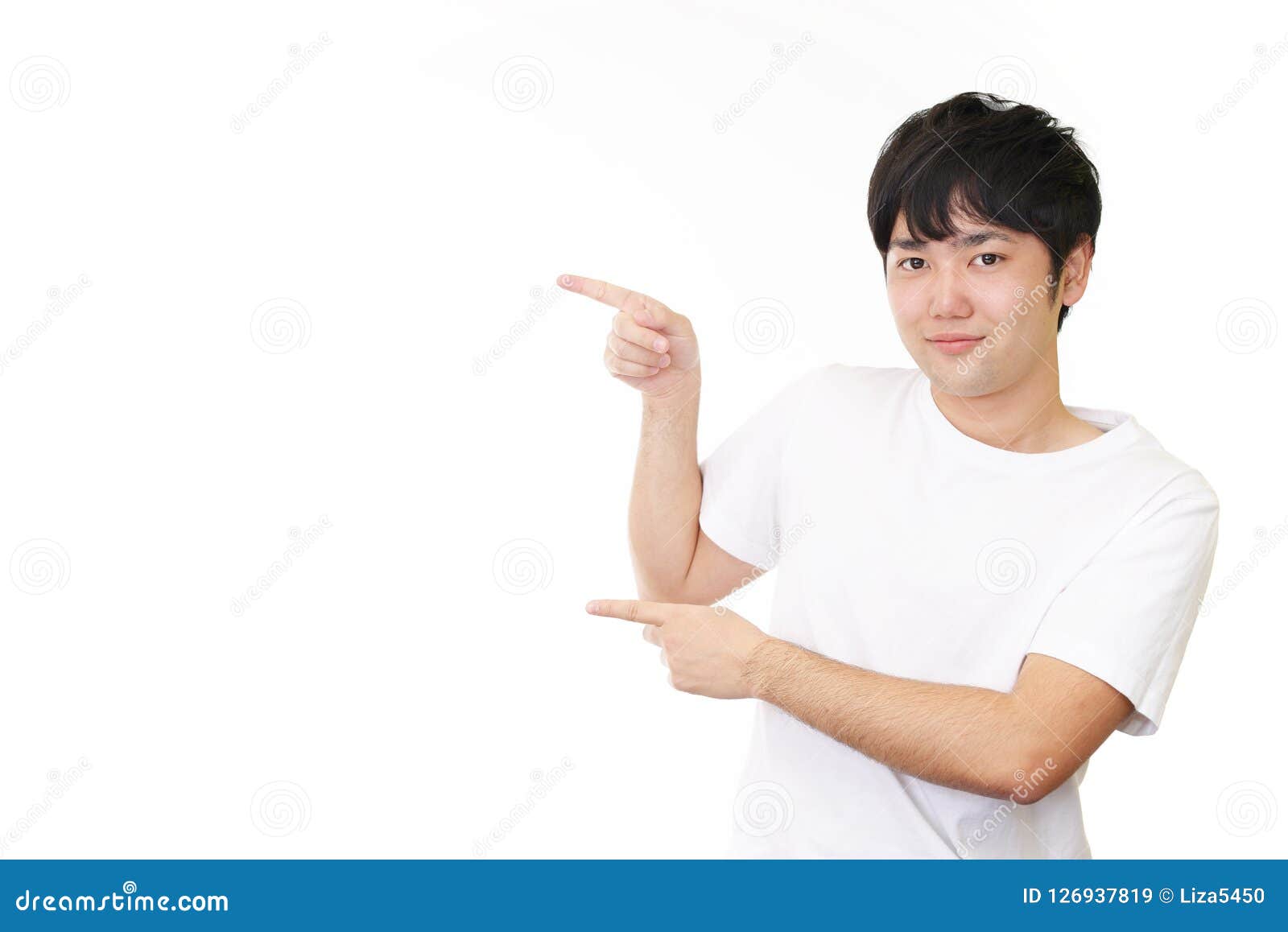 Asian man pointing stock image. Image of japan, human - 126937819