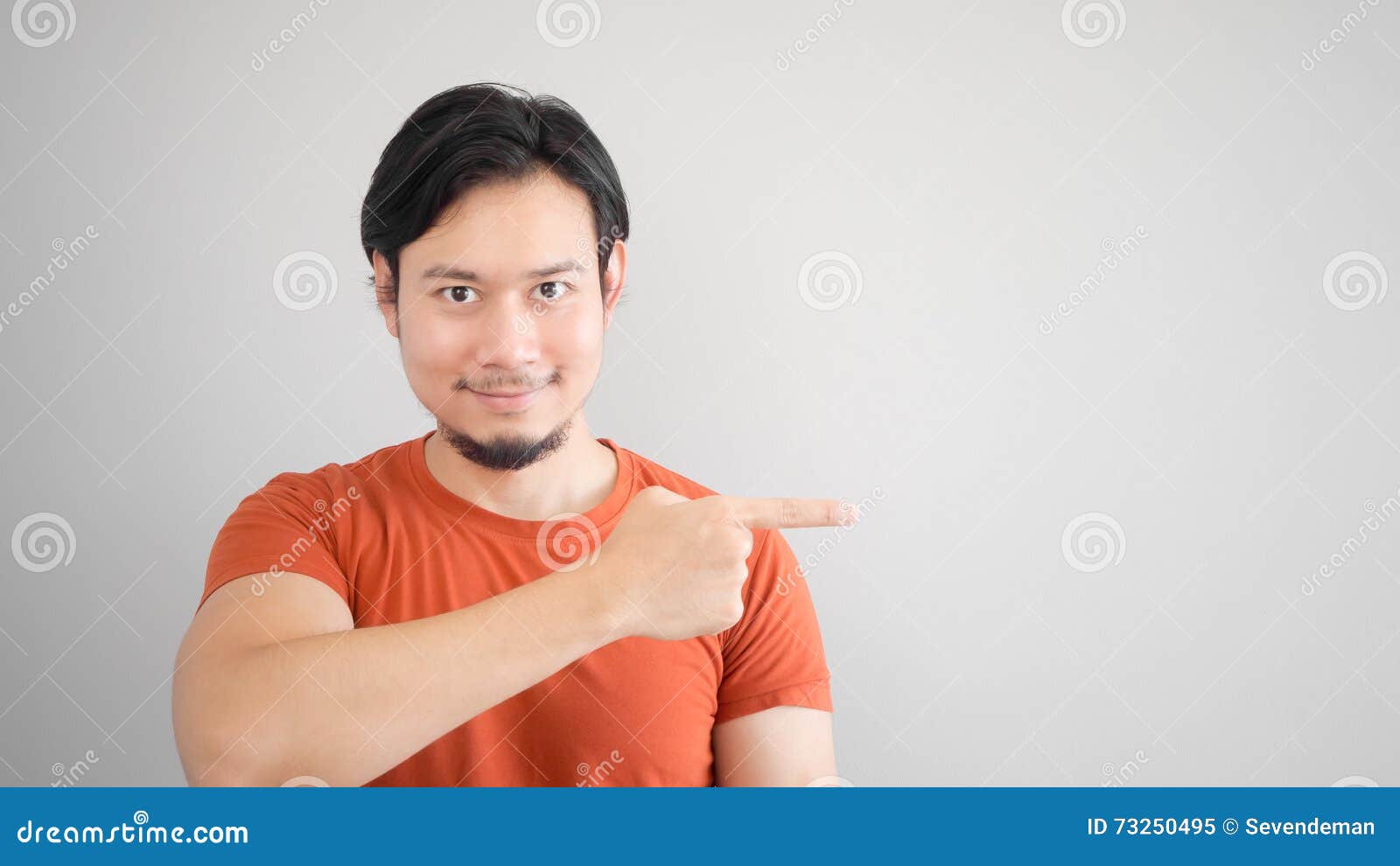 Asian man pointing stock image. Image of pointing, attractive - 73250495