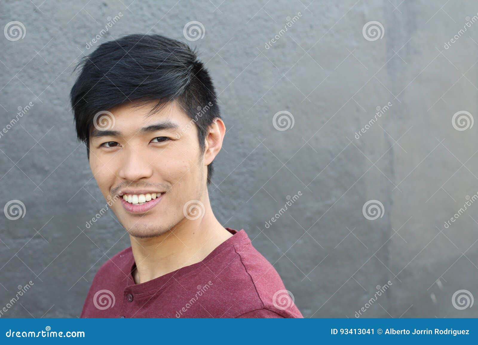 Asian Man Portrait Smiling Isolated with Copy Space for Text Available ...