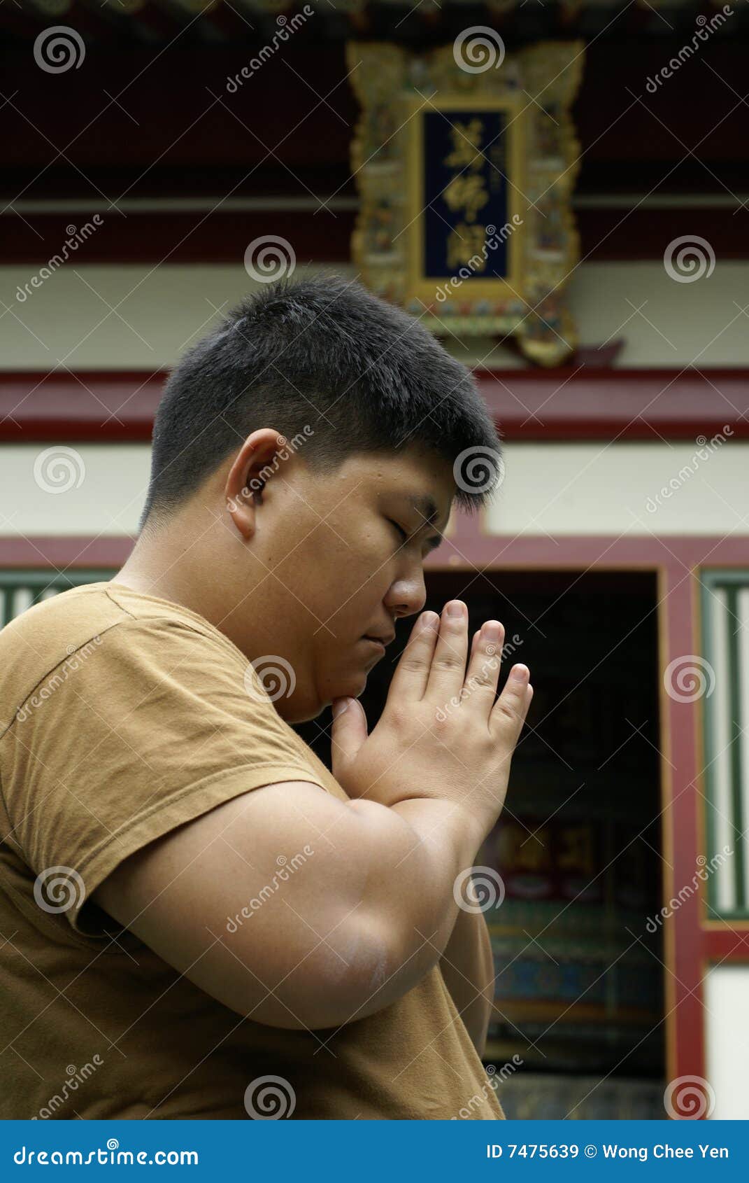Asian man praying stock image. Image of temple, praying - 7475639