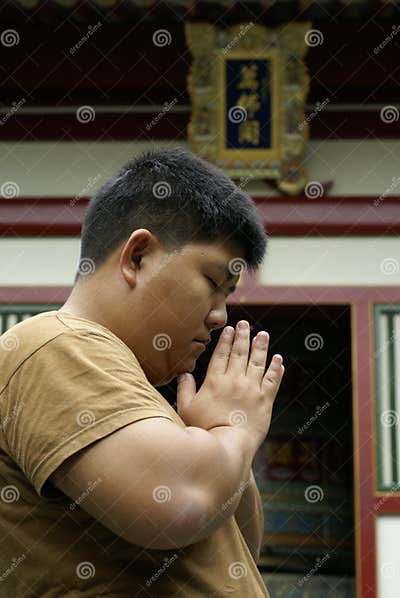 Asian man praying stock image. Image of temple, praying - 7475639