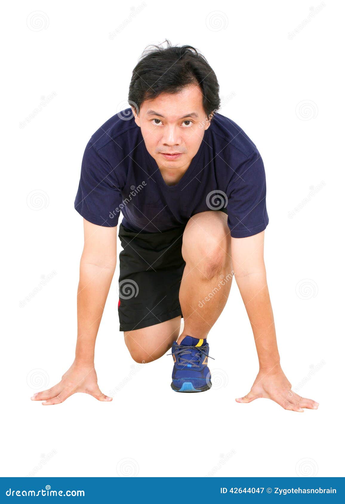 Asian Man Ready to Run. stock image. Image of adult, jogging - 42644047