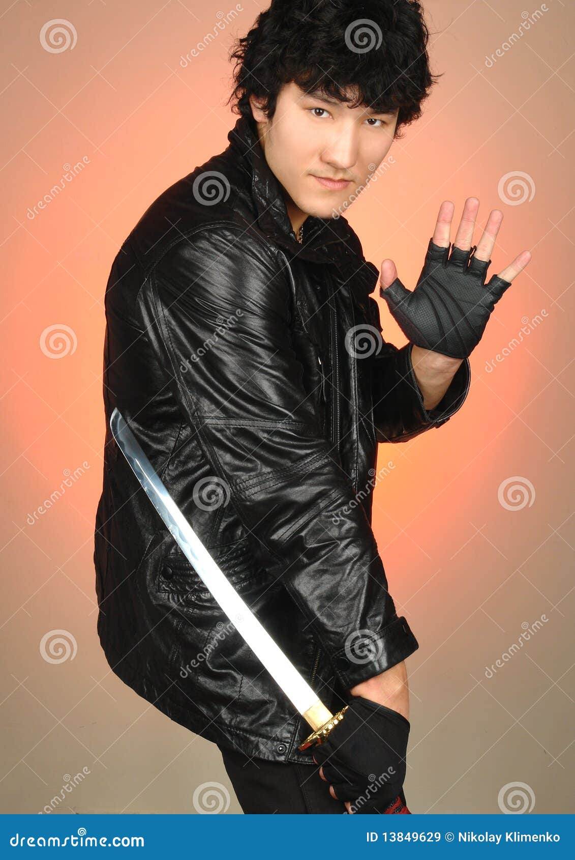 Asian man with samurai stock image. Image of samurai - 13849629
