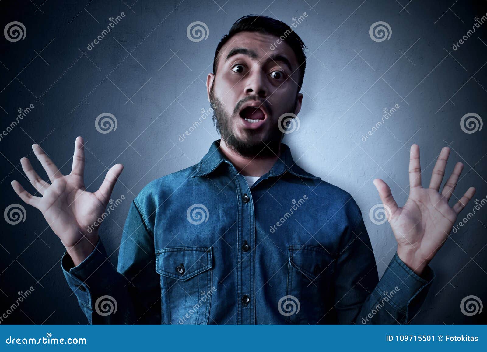 Asian Man Scared and Shock Expression Stock Image - Image of gesture ...