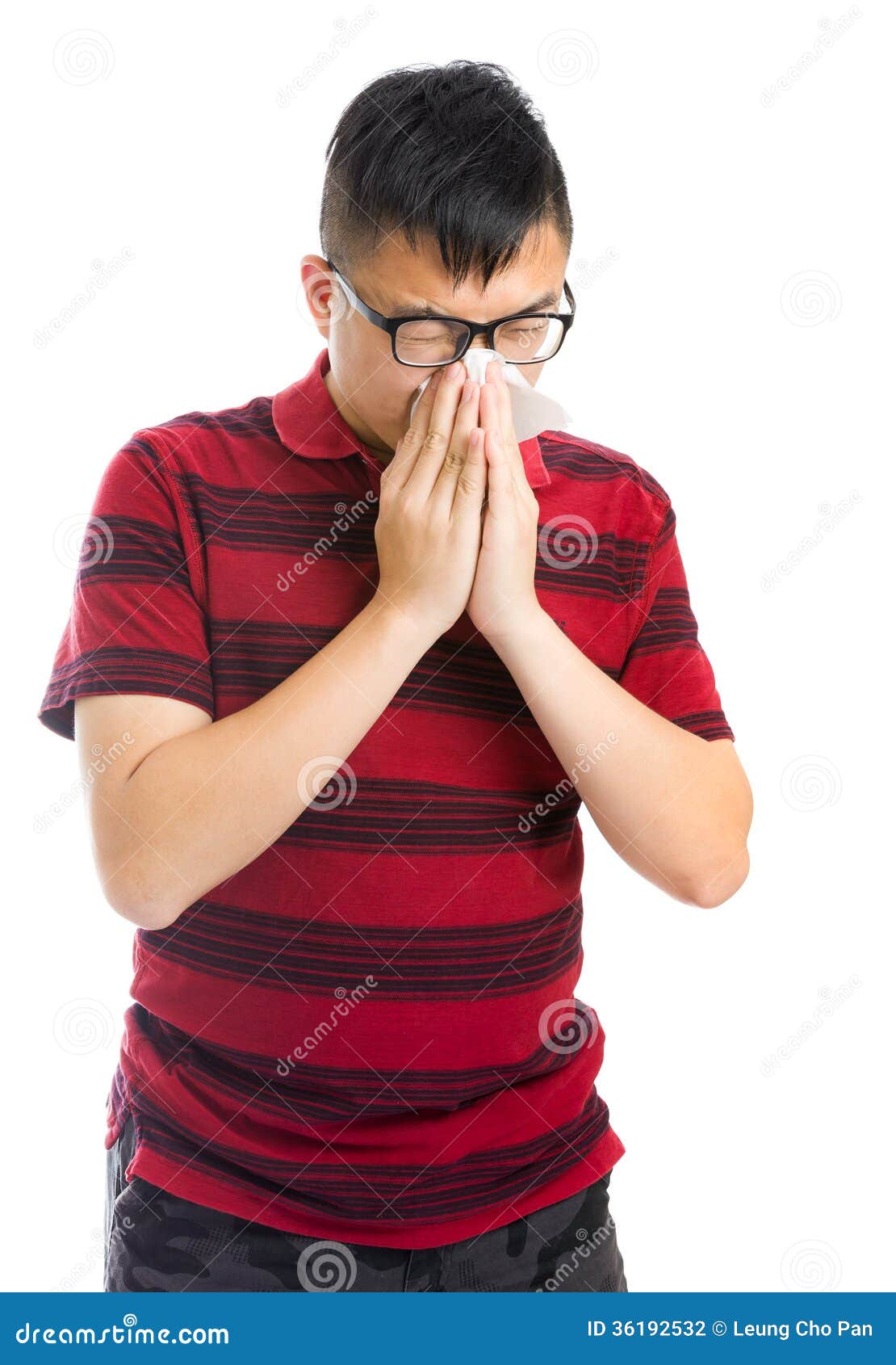 Asian man sneezing stock photo. Image of hair, people - 36192532