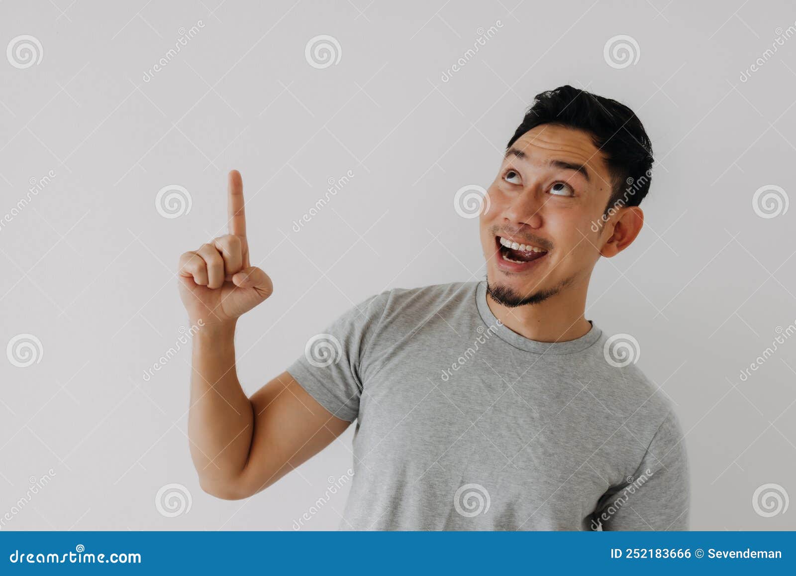 Man Surprise and Curious Face because of Something is Falling Down ...