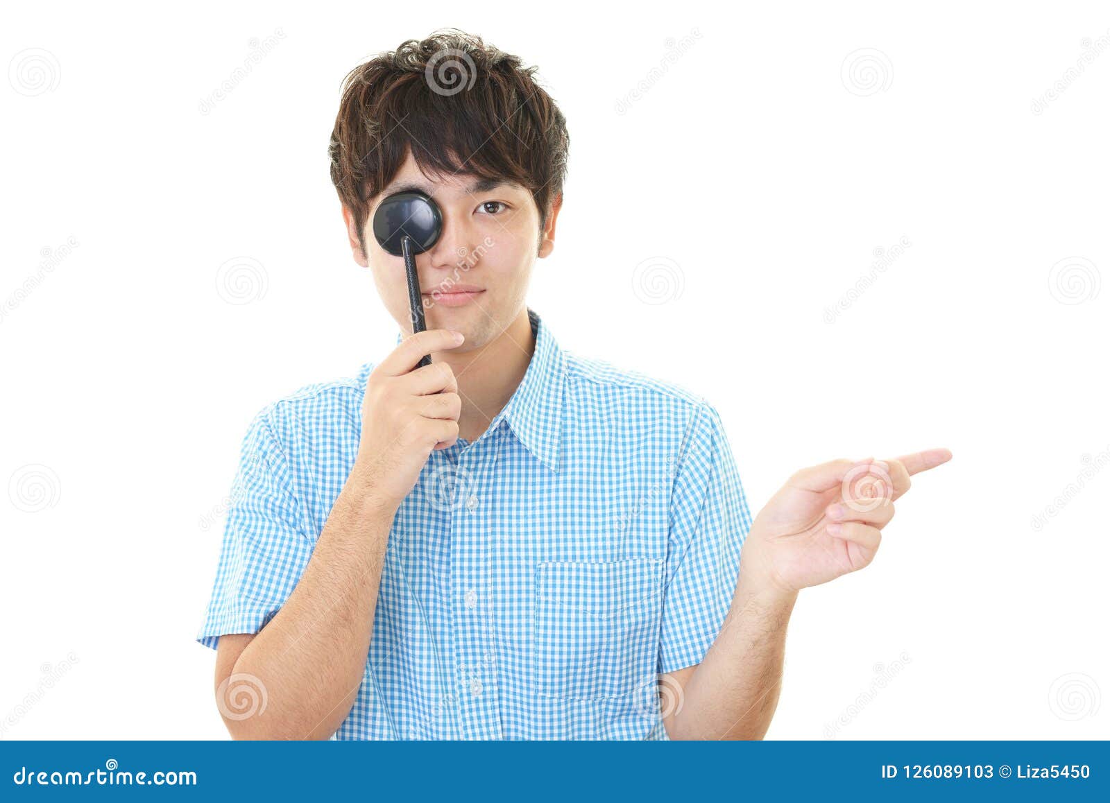 Man taking an eye test stock image. Image of hospital - 126089103