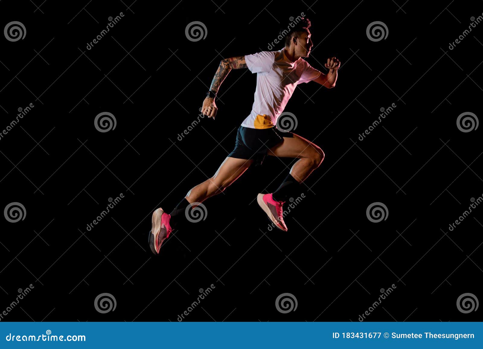 Young Man Sprinter Runner Running Muscle Strain Cramp Silhouette ...