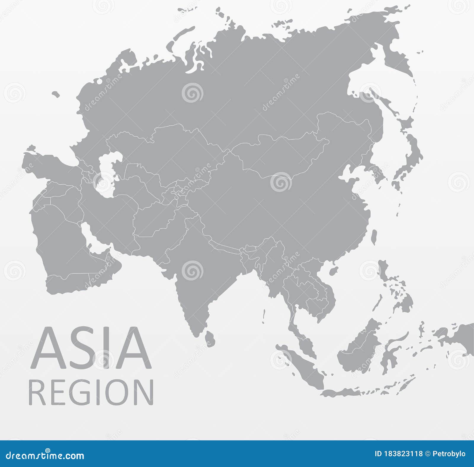 Asian Map Vector, Each Country is Isolated and Usable. Suitable for ...