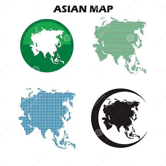 Asian map vector logo stock vector. Illustration of geography - 121690762