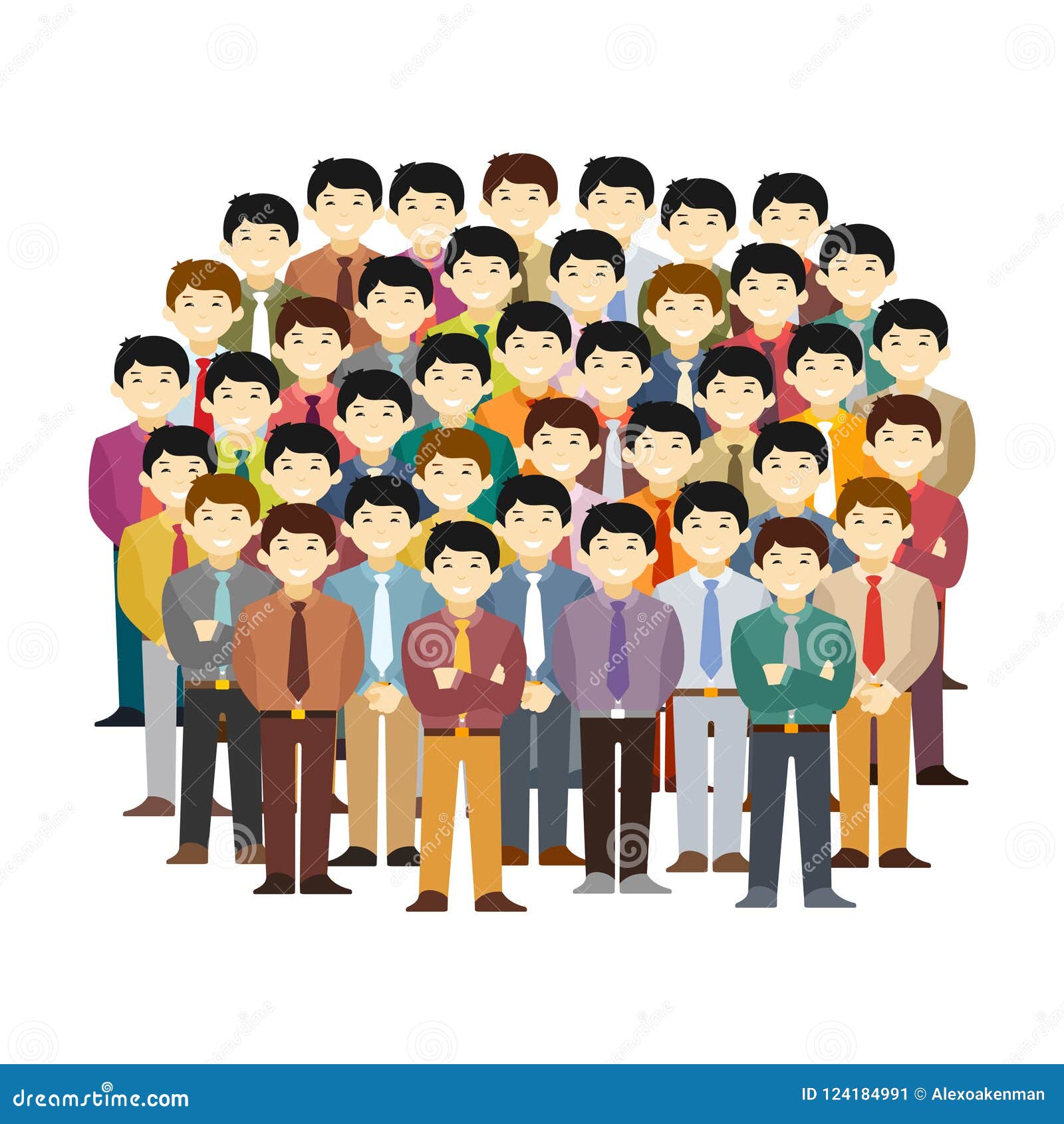Asian Men Community Vector Concept in Flat Style Stock Vector ...