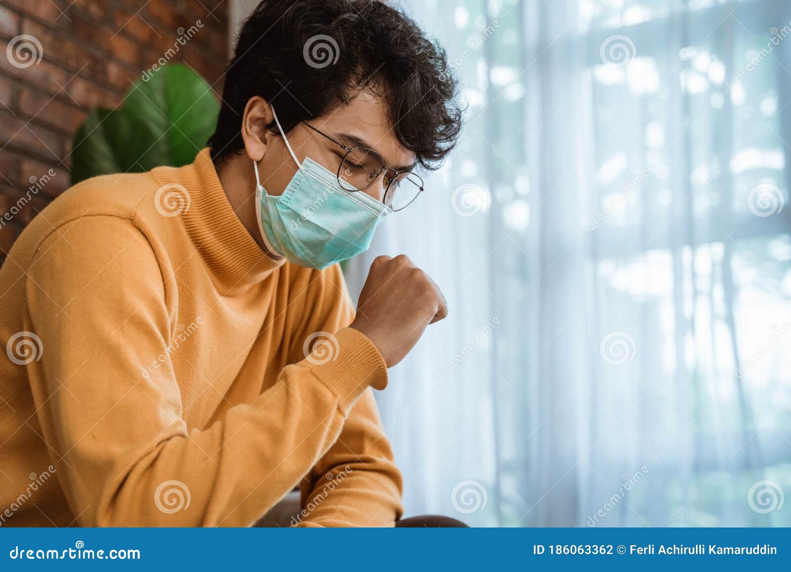 Asian Men Use Masks when they Cough Stock Photo - Image of infection ...