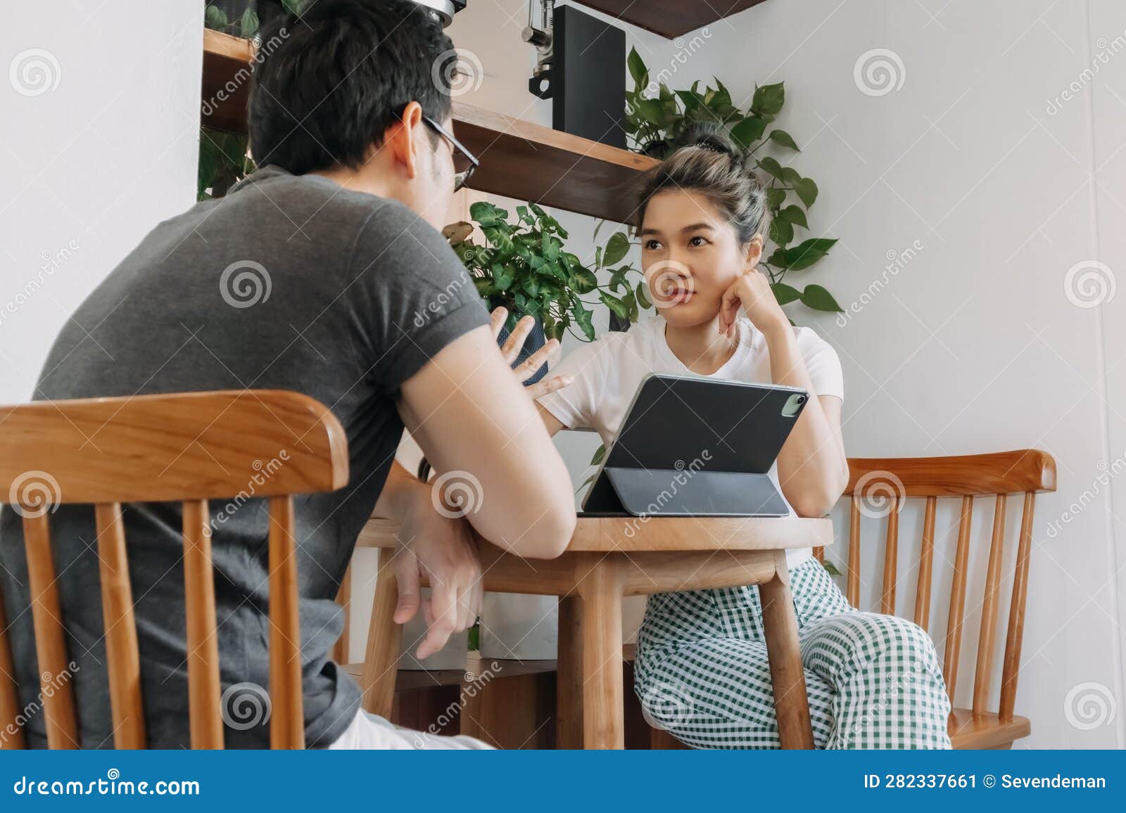 Man And Woman Dealing Business Agreement And Contract In Relaxing Office Stock Image Image Of