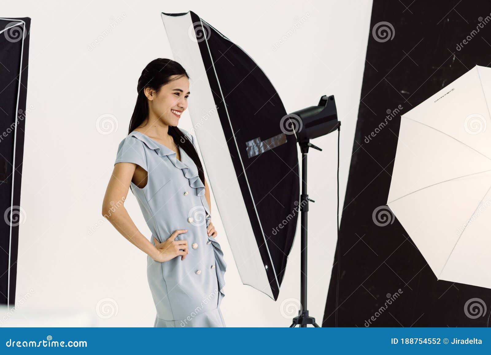 Asian Model Posing for a Photo Shoot in the Studio Stock Photo - Image ...