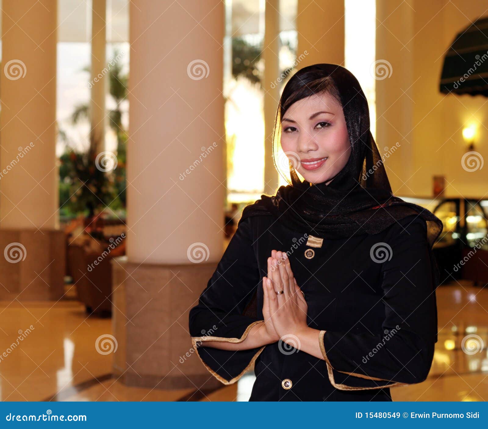 Asian muslim greeter stock image. Image of people, attractive - 15480549