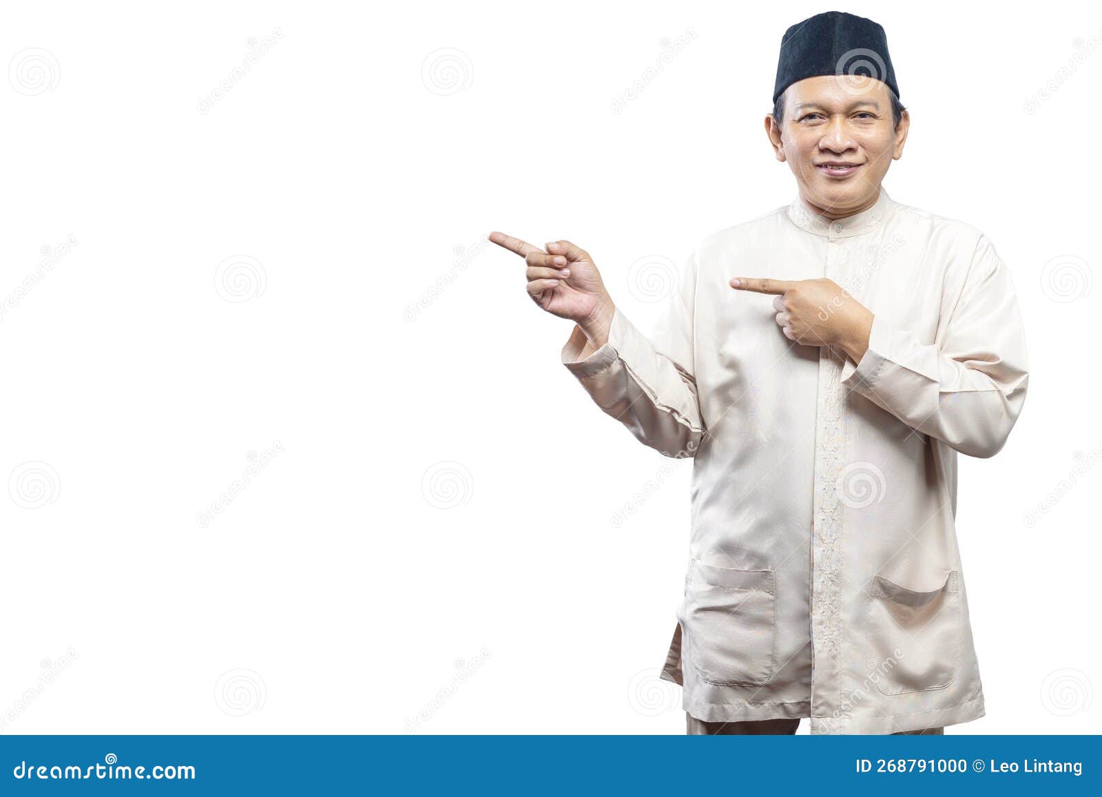 Asian Muslim Man Pointing Something Stock Photo - Image of islamic ...