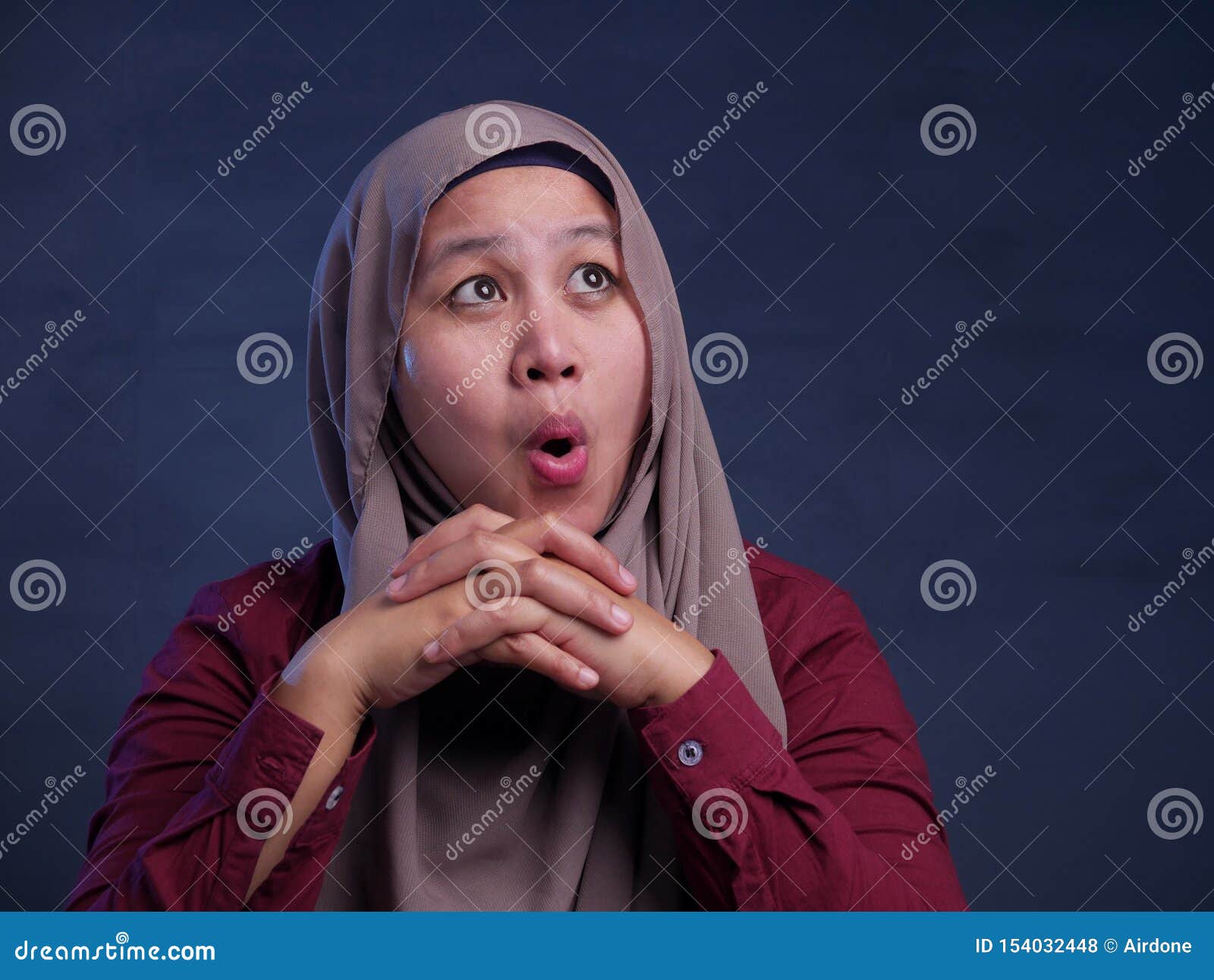 Muslim Woman with Thinking Expression Stock Photo - Image of hijab ...