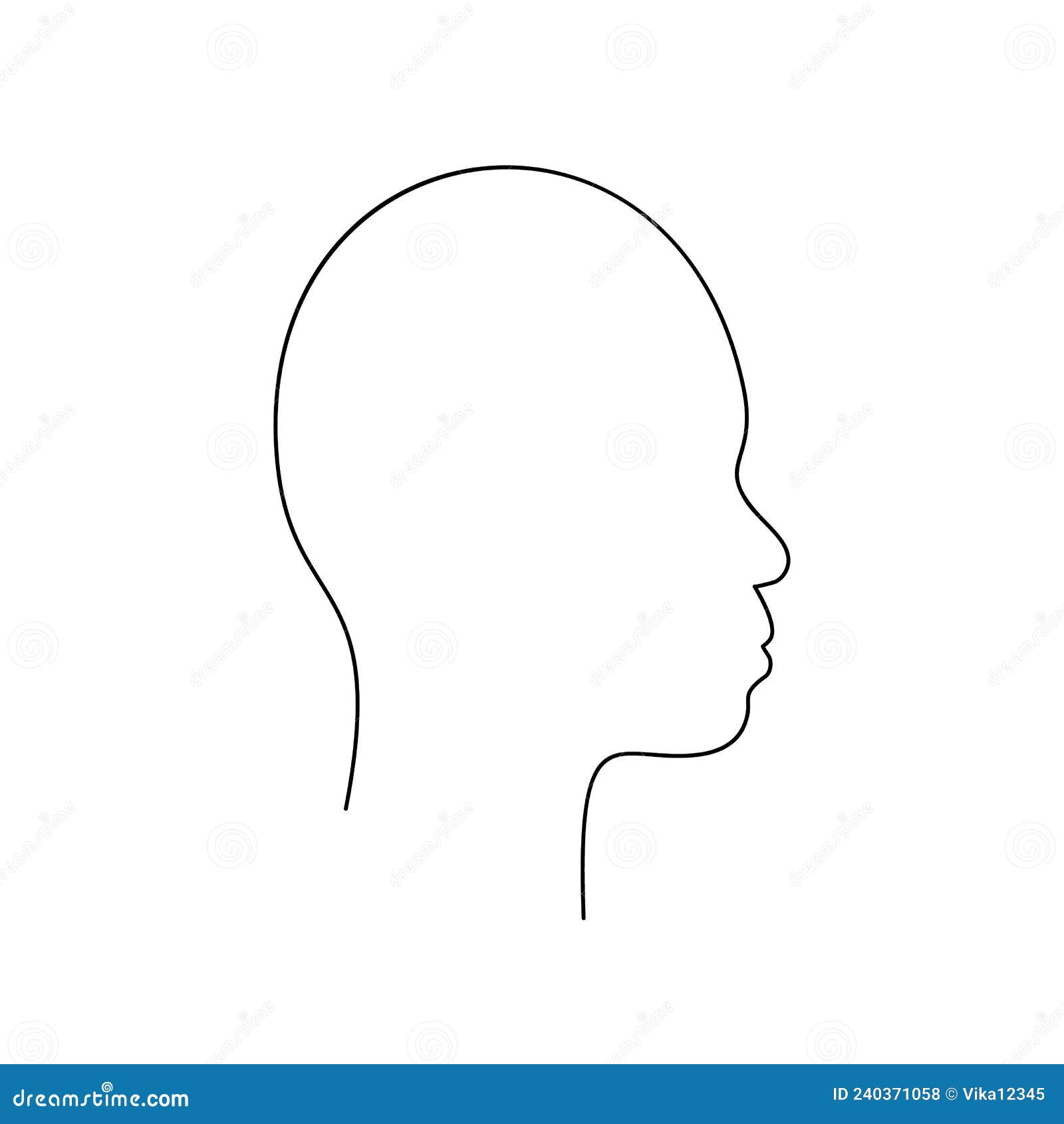 Asian Non-binary Head in Profile with Small Snub Nose Continuous One ...