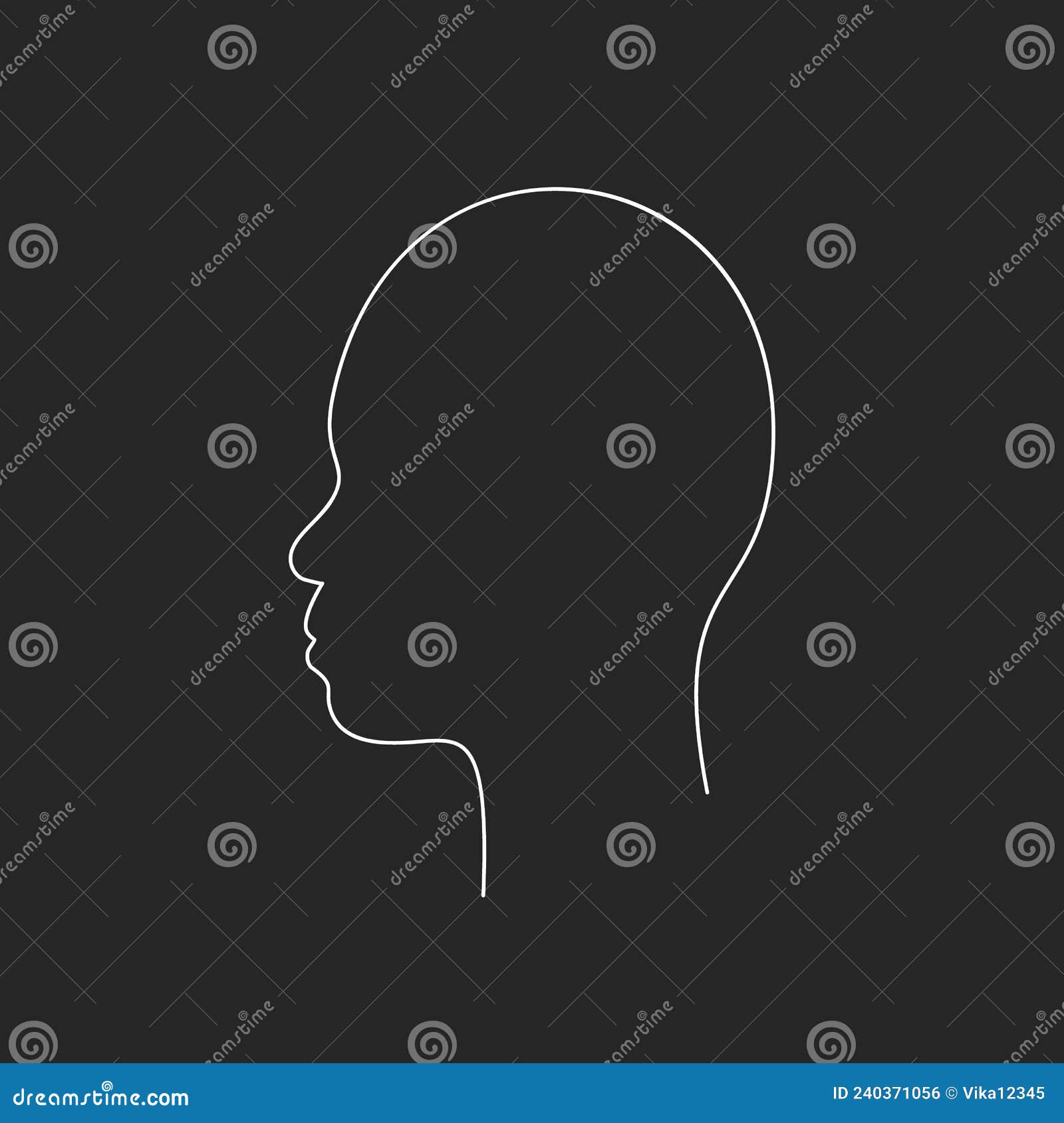 Asian Non-binary Head In Profile With Small Snub Nose Continuous One ...