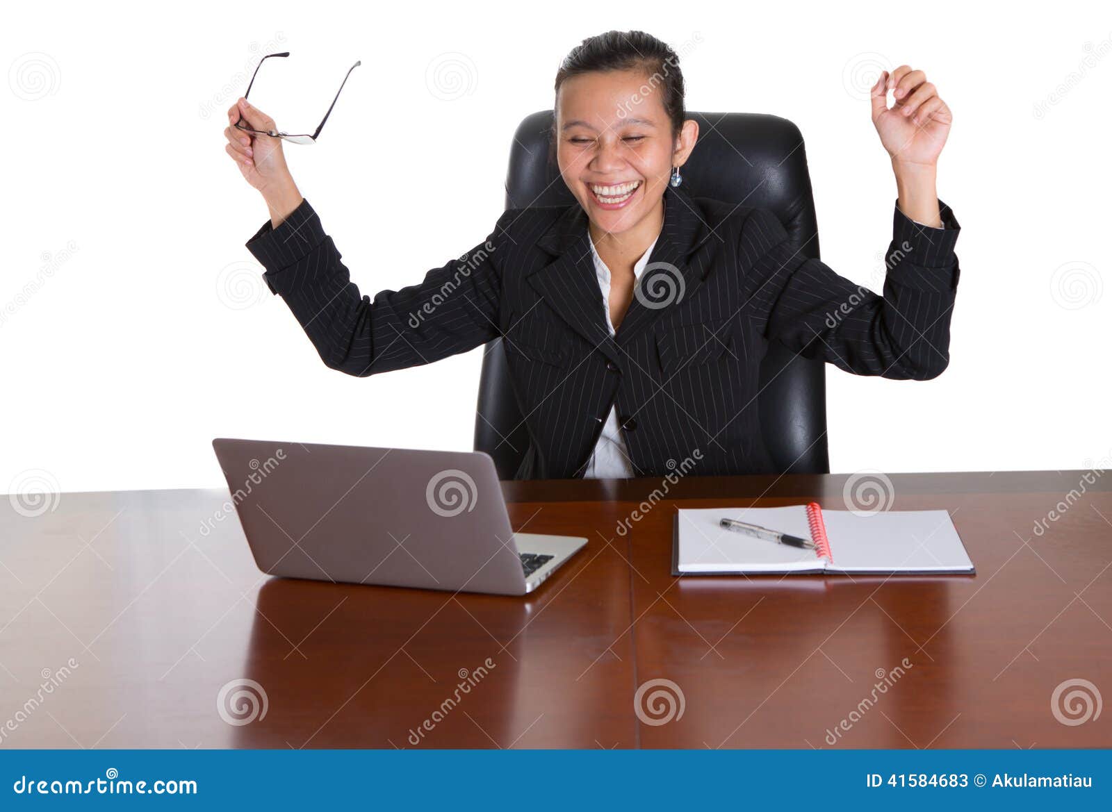 Asian Office Worker with Happy Expression Stock Image - Image of ...