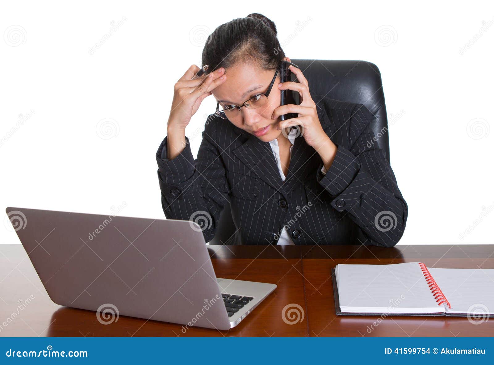 Asian Office Worker Under Pressure Expression III Stock Photo - Image ...