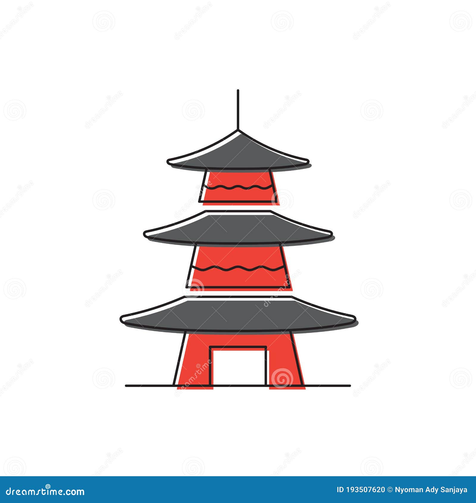 Asian Pagoda Vector Icon Symbol Architecture Isolated on White ...