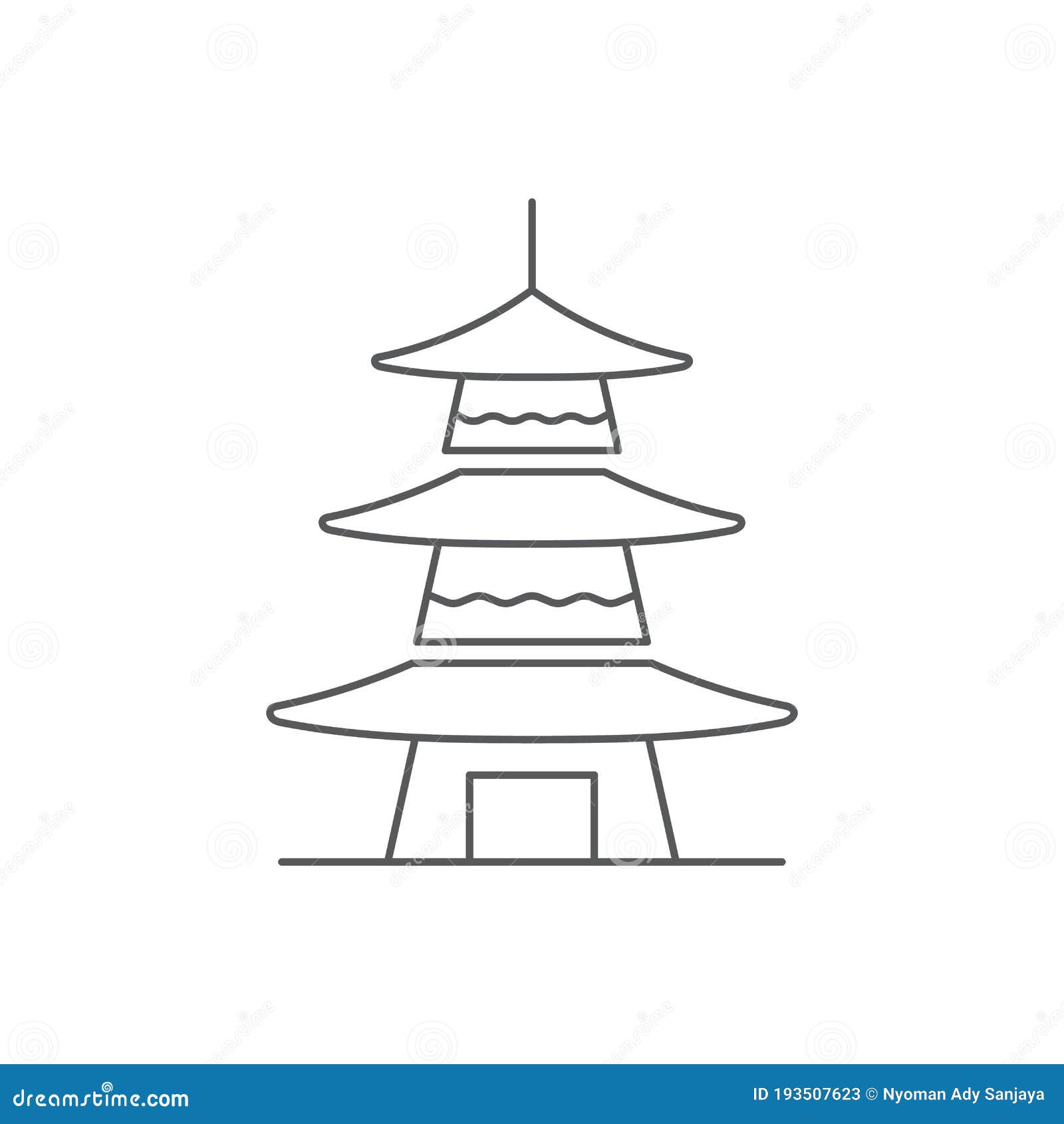 Asian Pagoda Vector Icon Symbol Architecture Isolated on White ...