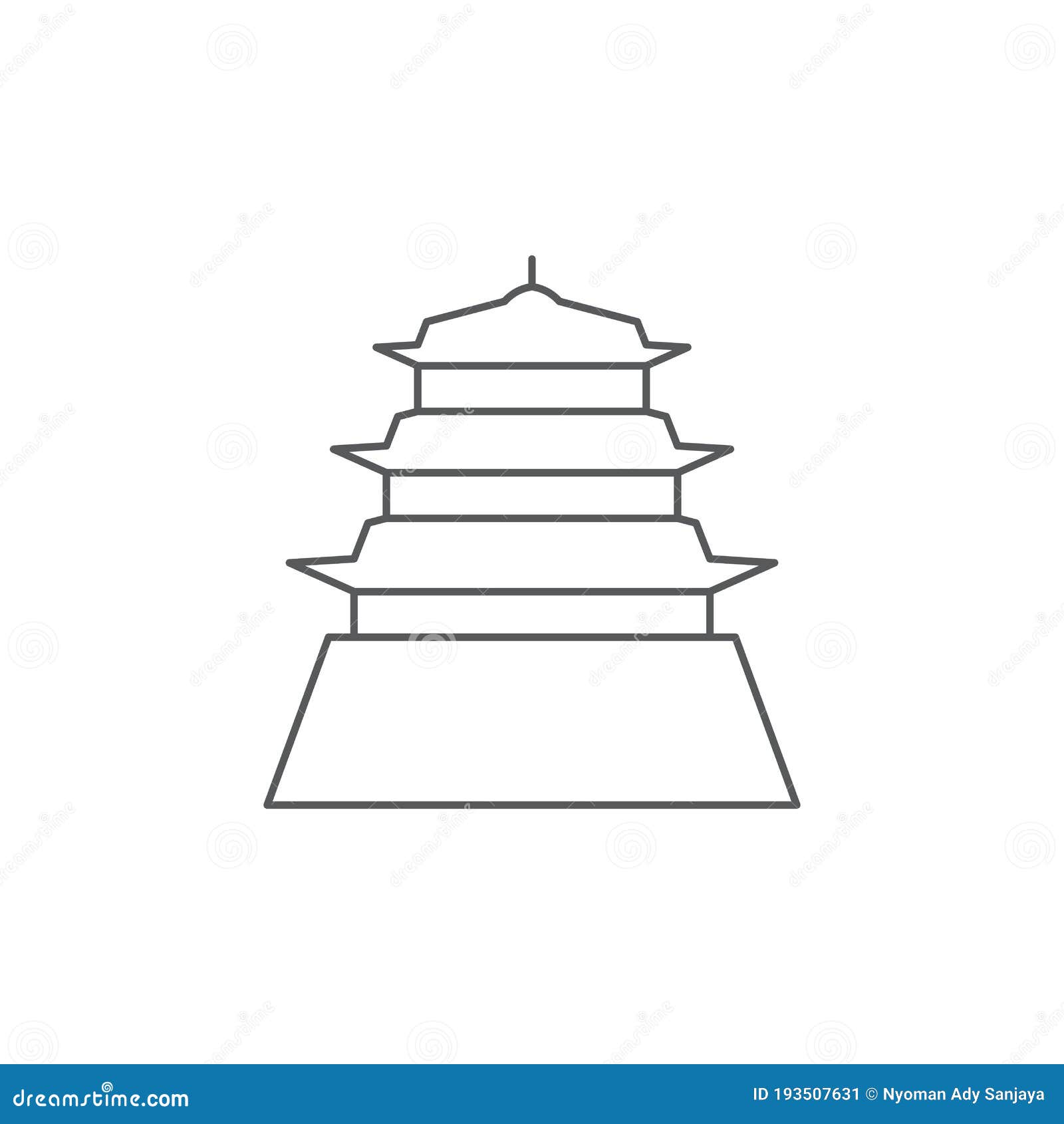Pagoda Vector Icon Isolated On Transparent Background, Linear Pa ...