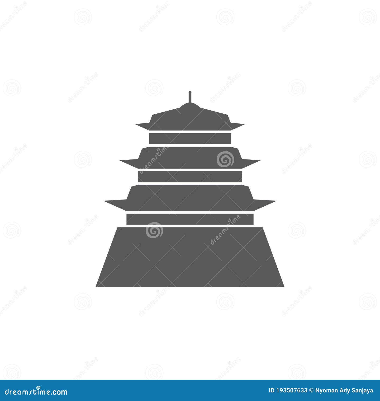 Asian Pagoda Vector Icon Symbol Architecture Isolated on White ...