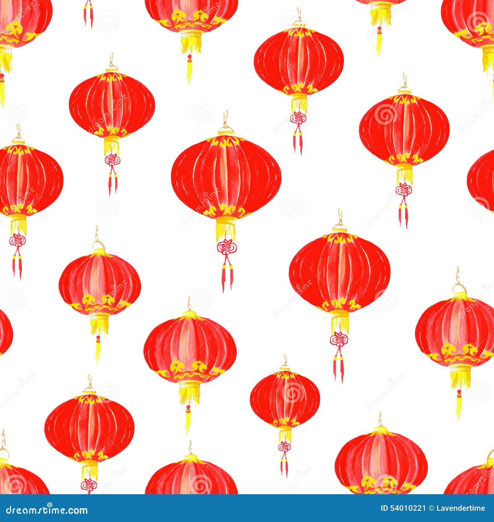 Asian Paper Lantern Seamless Vector Pattern Stock Vector - Illustration ...