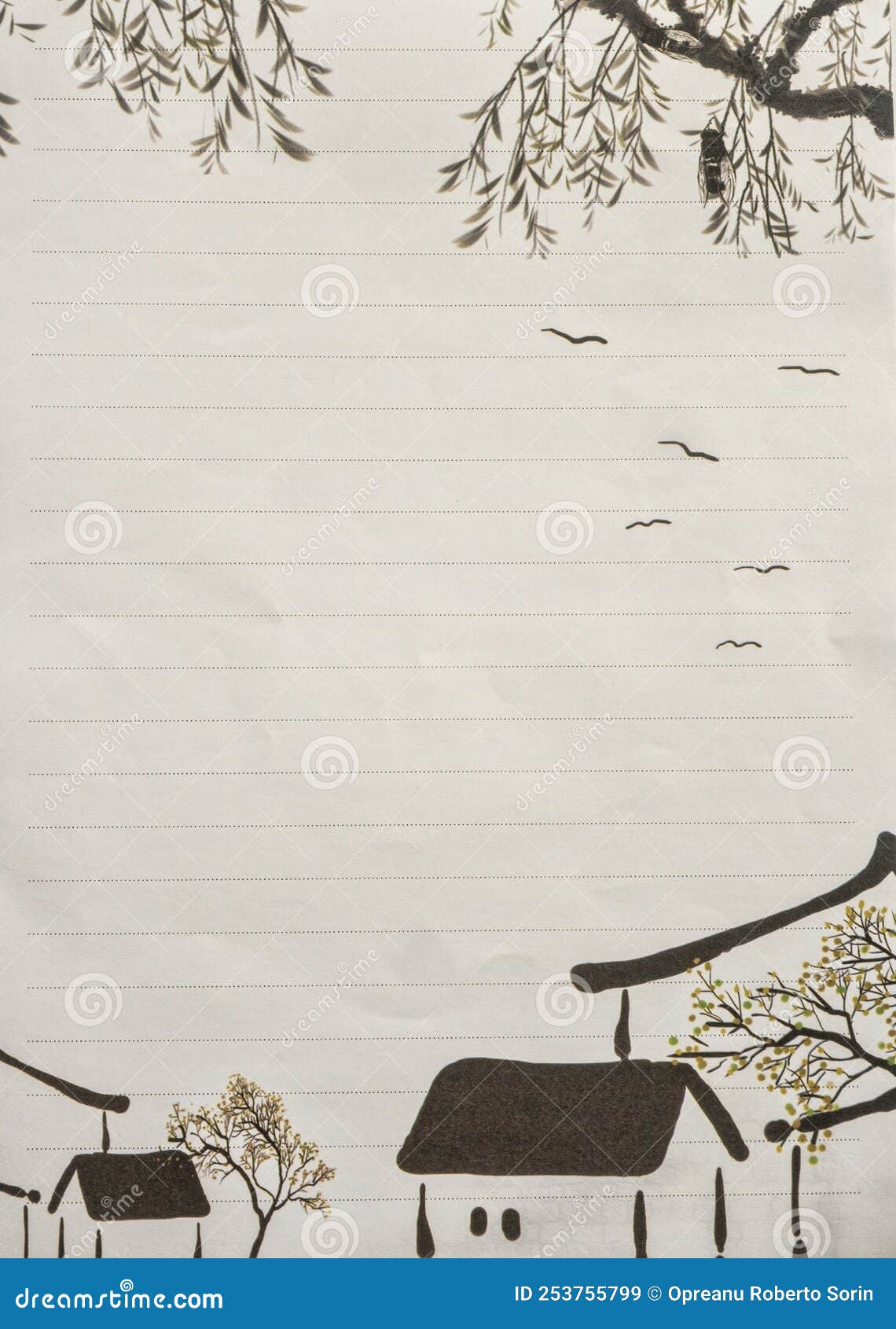 Asian paper stock image. Image of imitation, graphic - 253755799