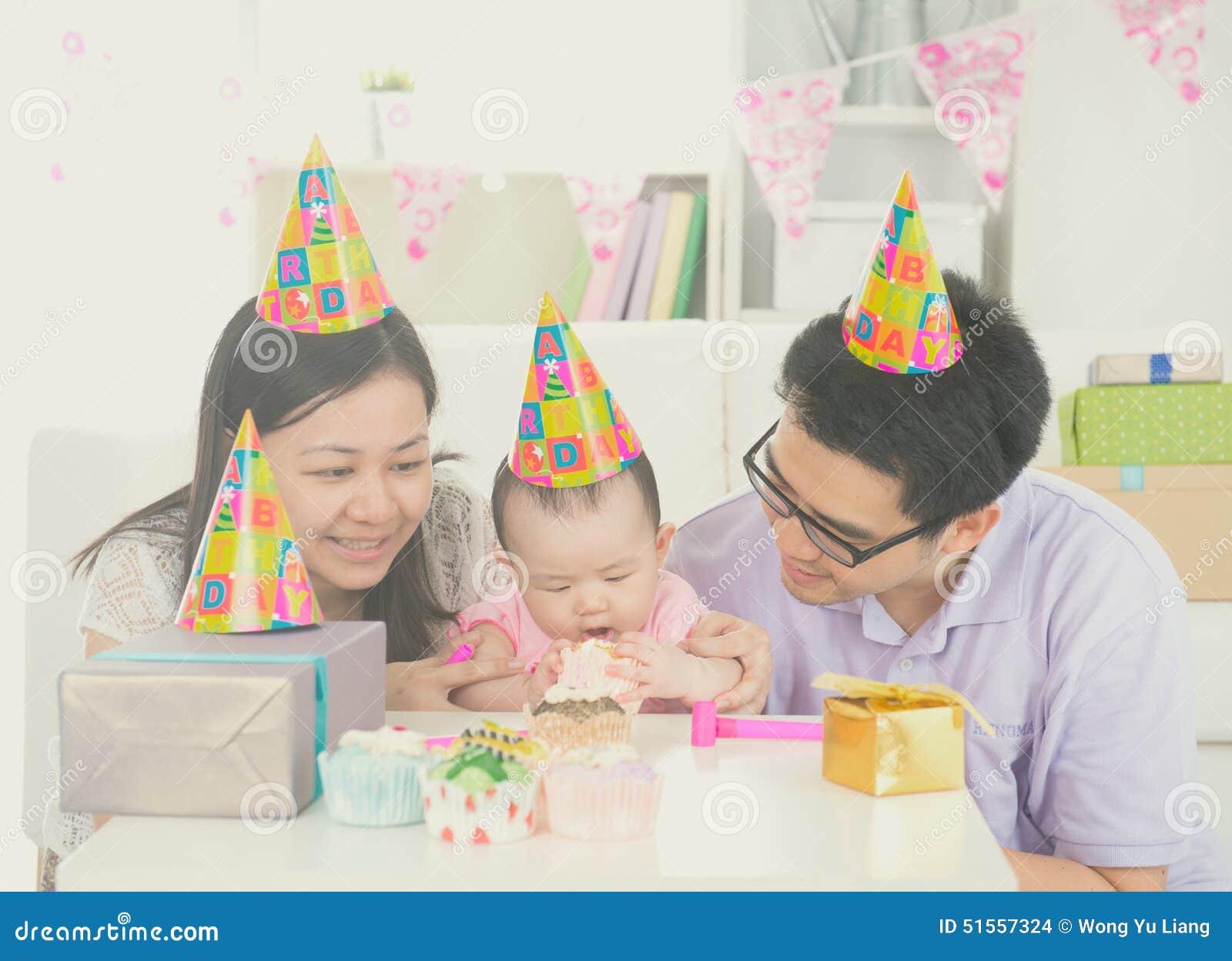 Asian parent with baby stock photo. Image of colorful - 51557324