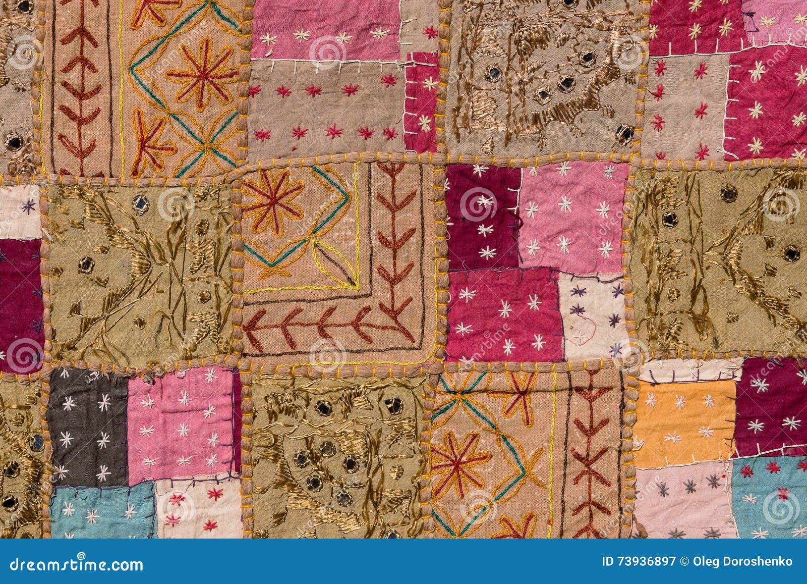 Asian Patchwork Carpet in Rajasthan, India Stock Image - Image of asia ...