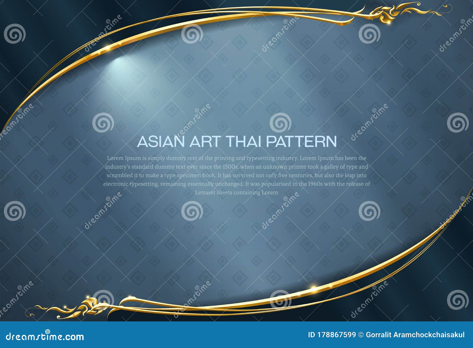Asian Pattern Background Thai Art Frame Border Stock Vector ...