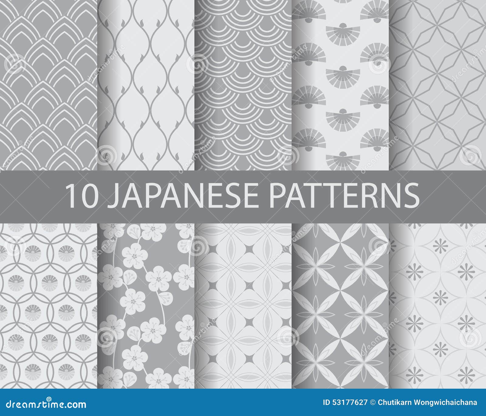 Asian Patterns Cartoon Vector | CartoonDealer.com #53177627