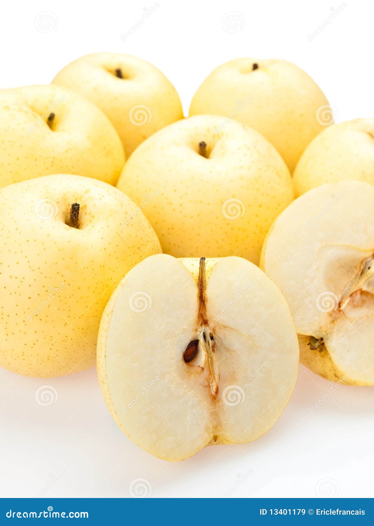 Asian pears sliced open stock image. Image of closeup - 13401179