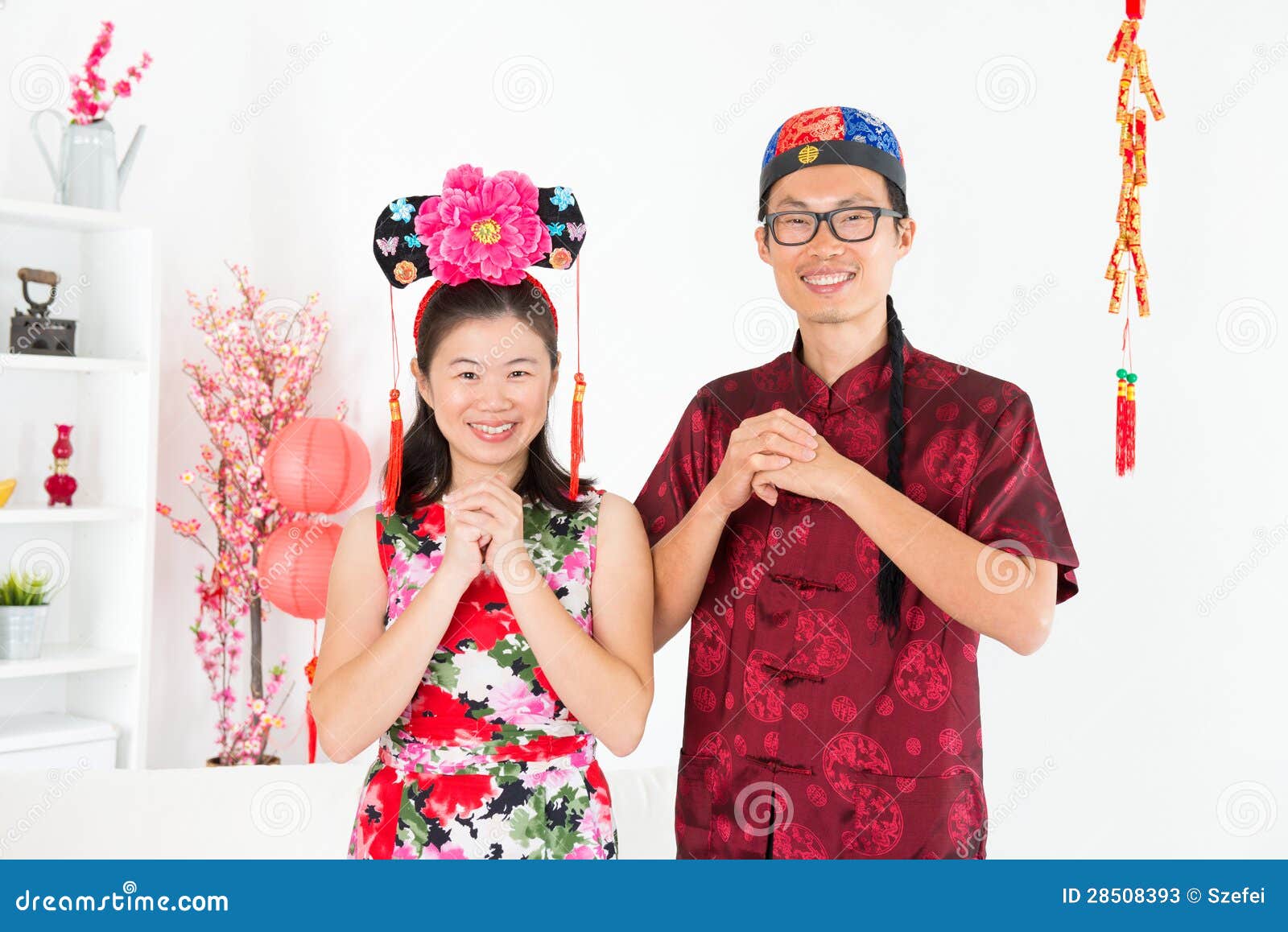 Asian People Blessing during Chinese New Day Stock Image - Image of ...