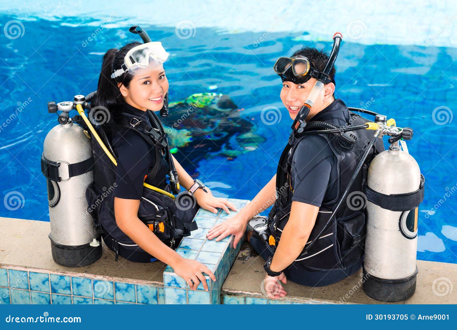 Teacher and Student in a Diving School Stock Image - Image of asia ...