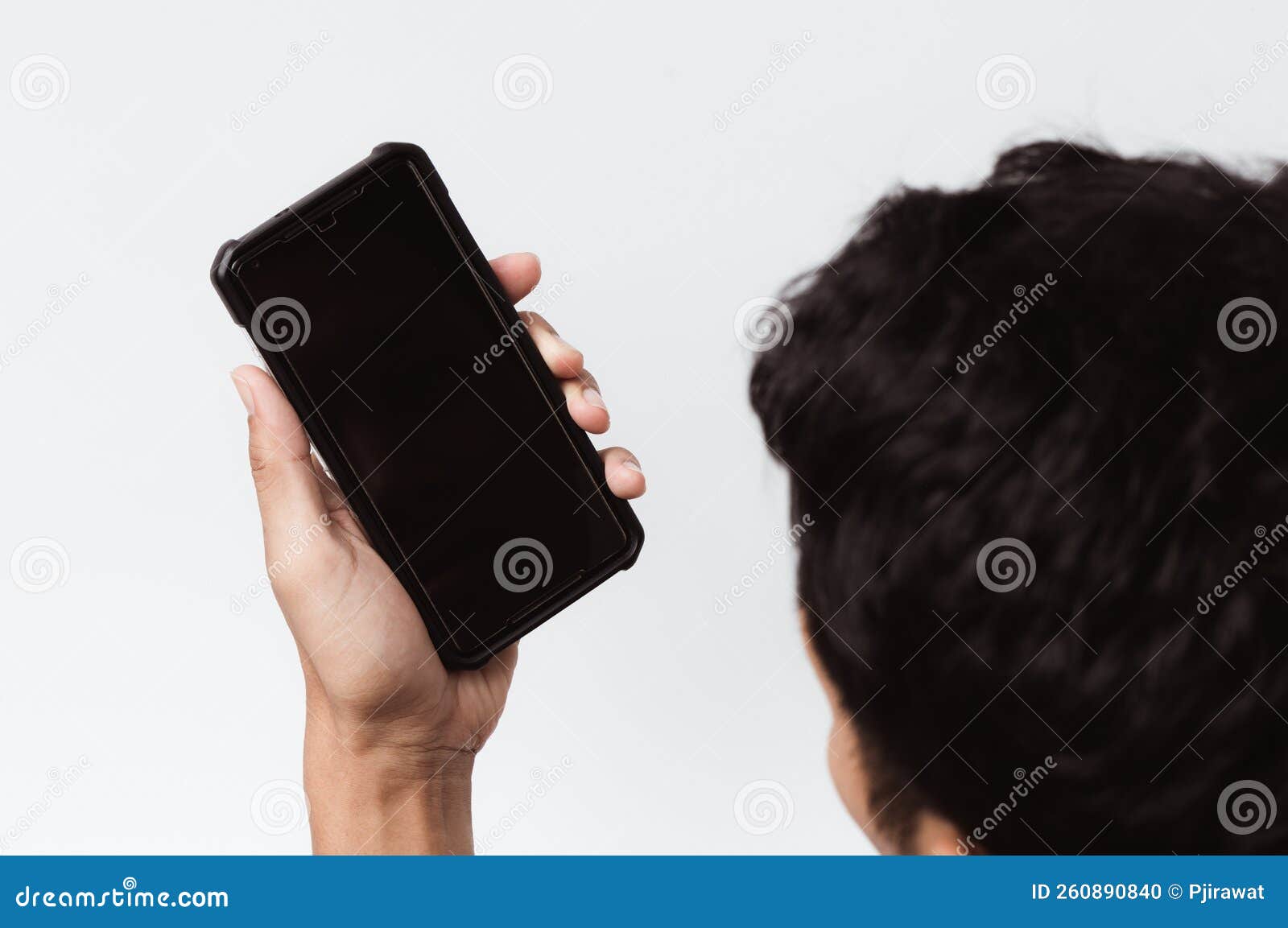 Asian Person Holding a Mobile Smartphone. Concept of Communication ...