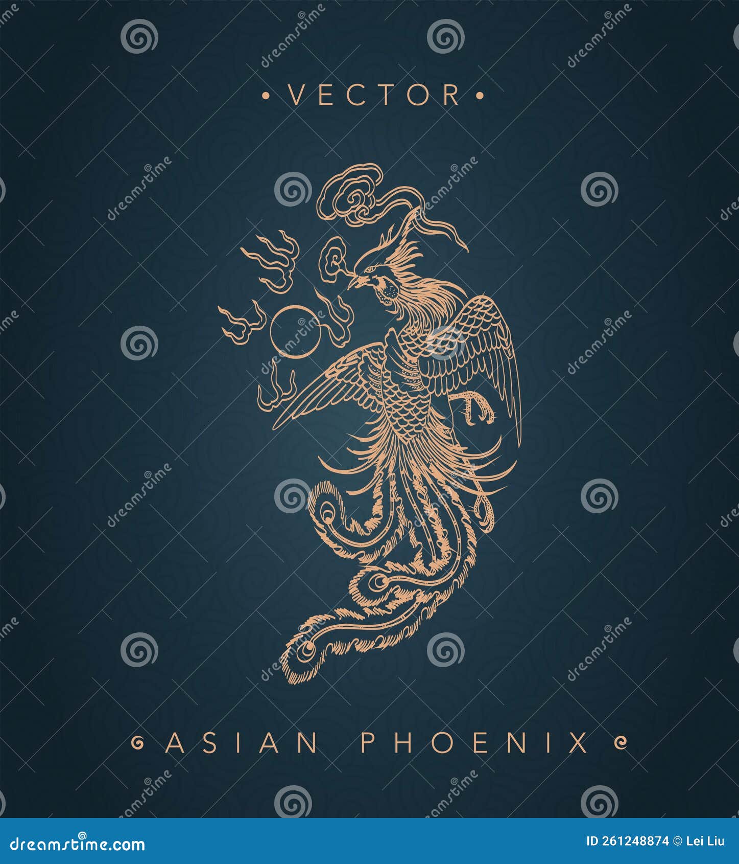 Asian Phoenix Art Pattern Chinese Phoenix Stock Vector - Illustration ...