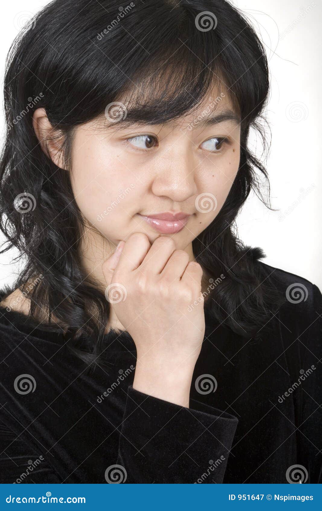 Asian portrait 2 stock image. Image of ponder, studio, pondering - 951647