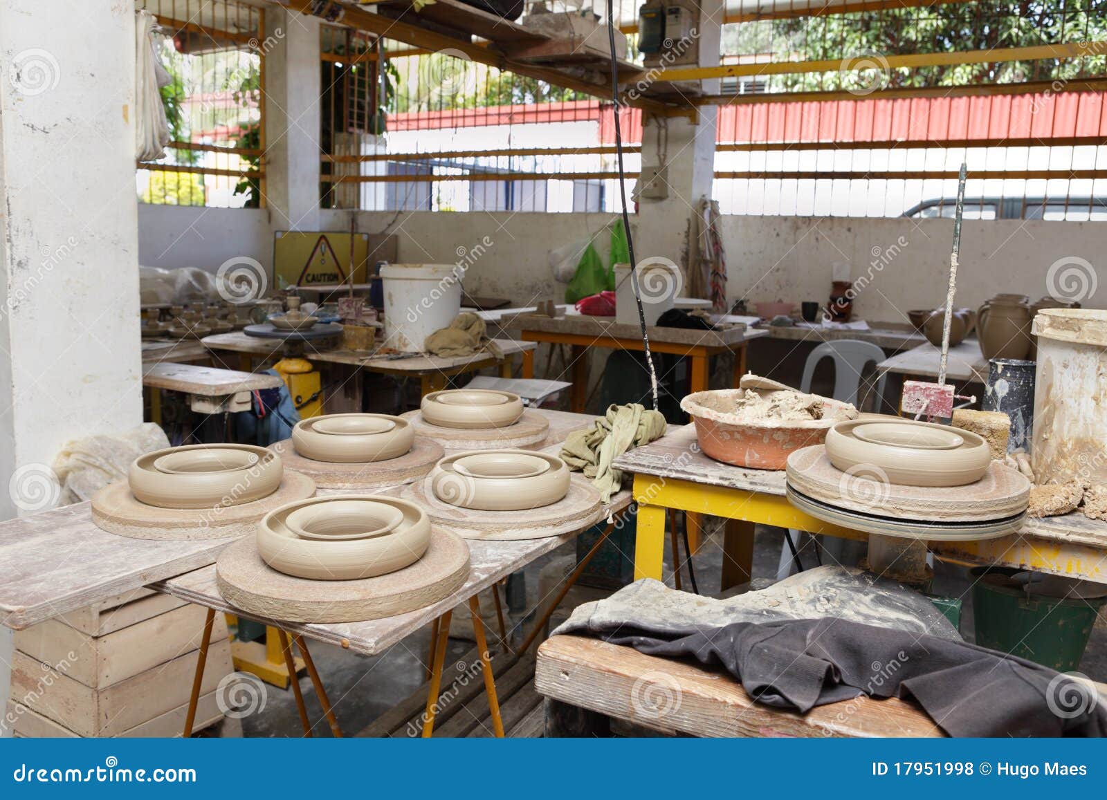Asian Pottery Production Floor Stock Photo - Image of sweatshop ...