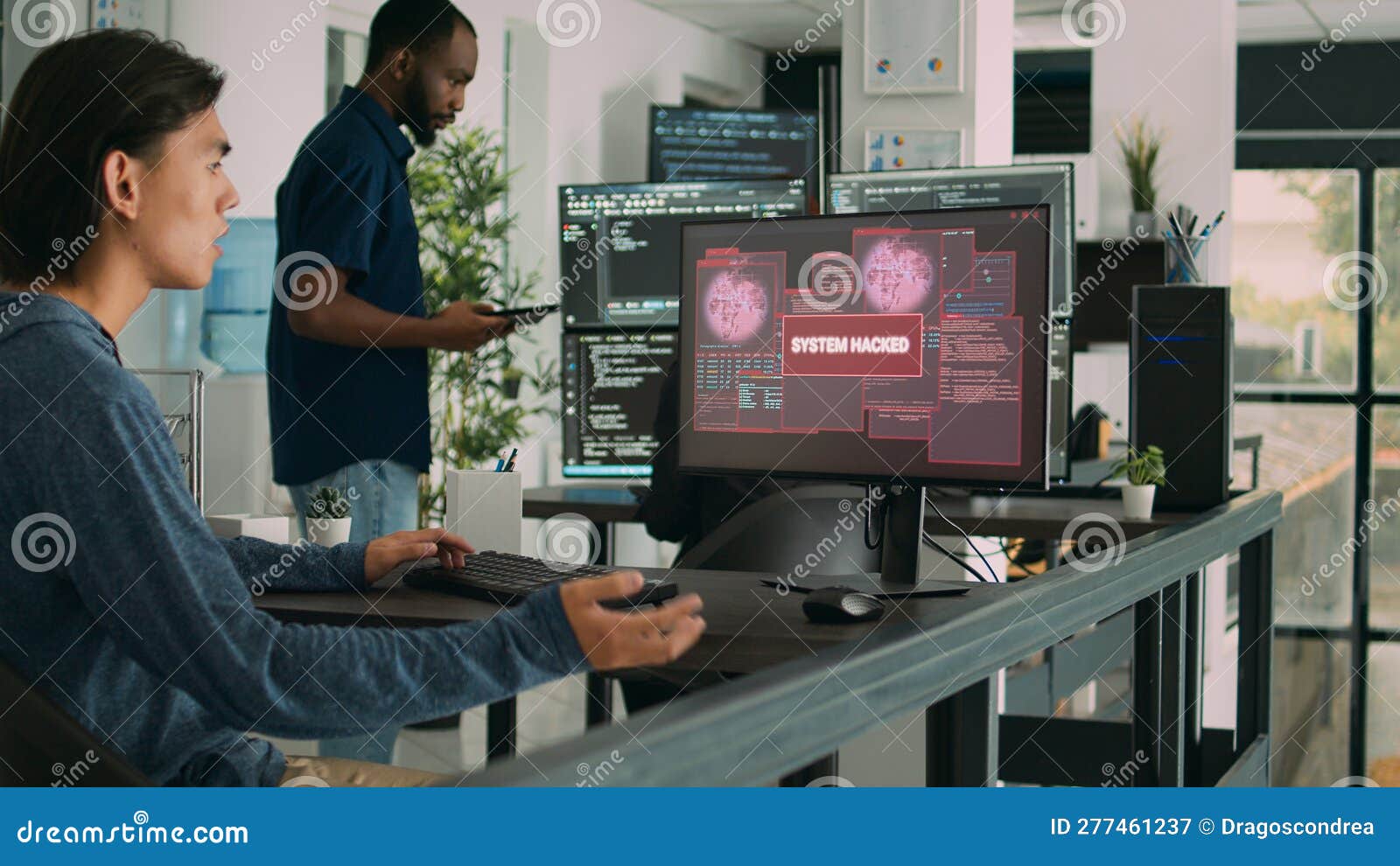 Asian Programer Typing Big Data Code On Computer To Work On App Developing Program Royalty Free