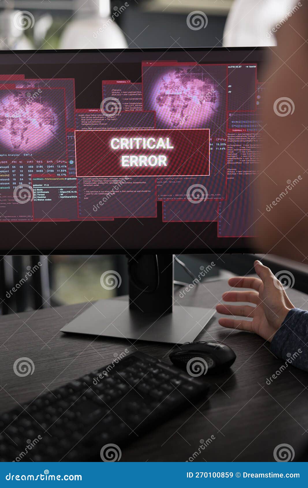 Asian It Programmer Writing Html Code Encountering Hacking Alert On 1684